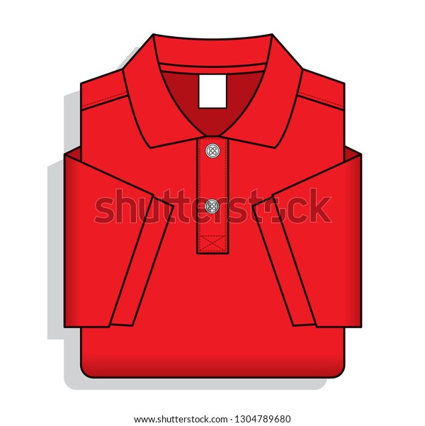 Red Polo Shirt Vector Fold Pack Stock Vector (Royalty Free) 1304789680