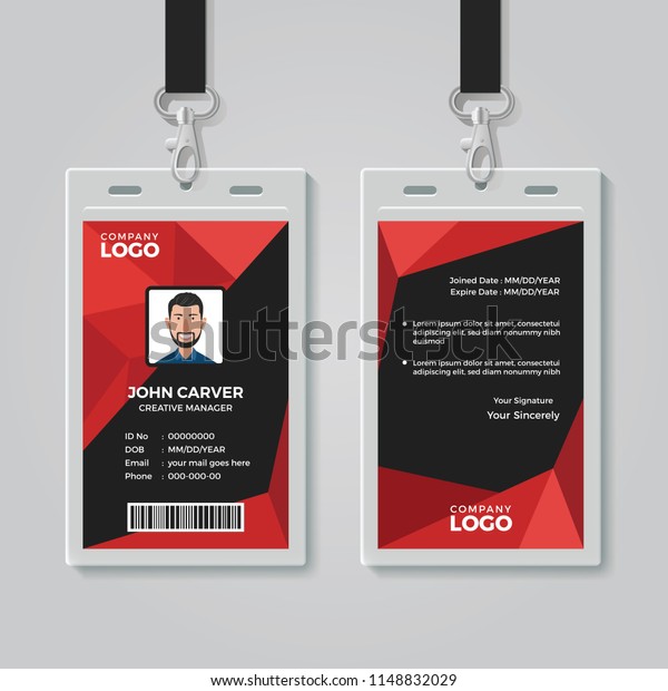 Red Polygon Identity Card Template 库存矢量图（免版税）1148832029 | Shutterstock