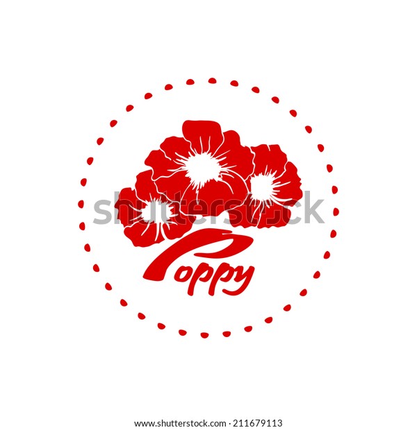 Red Poppy Flower Vector Silhouette Logo: เวกเตอร์สต็อก (ปลอดค่า ...