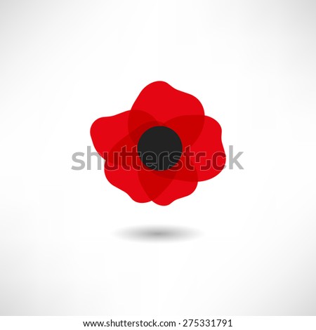 Red Poppy Icon Stock Vector (Royalty Free) 275331791 - Shutterstock