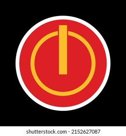 Red Power Button On Black Background Stock Vector (Royalty Free ...