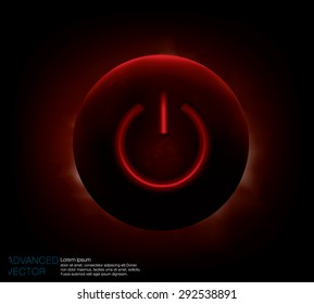 Red Power Button On Dark Red Stock Vector (Royalty Free) 292538891 ...