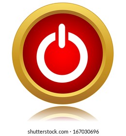 Red Power Icon On White Background Stock Vector (Royalty Free ...