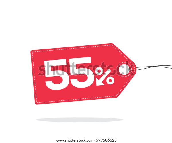 Red Price Tag Label 55 Text Stock Vector (Royalty Free) 599586623 ...