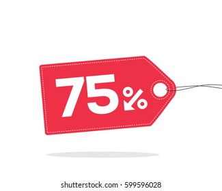 Red Price Tag Label 75 Text Stock Vector (Royalty Free) 599596028 ...