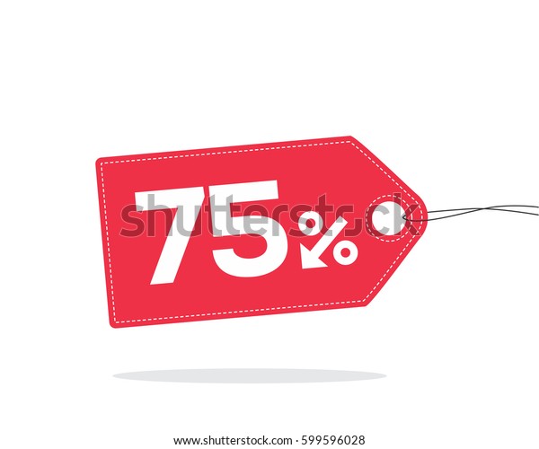 Red Price Tag Label 75 Text Stock Vector (Royalty Free) 599596028 ...