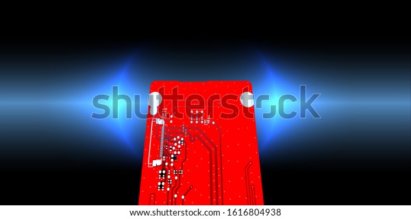 Red Printed Circuit Board Pcb No Stock Vector (Royalty Free) 1616804938 ...