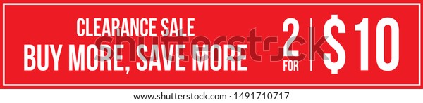 Red Promotional Banner Vector Store Poster Stock Vector (Royalty Free ...