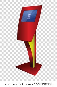 Red Promotional Interactive Information Kiosk Terminal Stock Vector ...