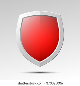Red Protection Shield Concept Safety Badge Stock Vector (Royalty Free ...