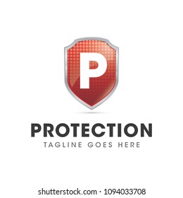 Red Protection Shield Logo Icon Vector Stock Vector (Royalty Free ...