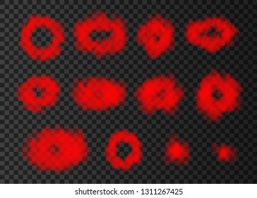 Red Puff Smoke Isolated On Transparent Stock Vector (Royalty Free ...
