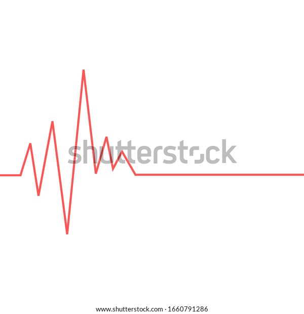 Red Pulse Line Heartbeat Rhythm Symbol Stock Vector (Royalty Free ...