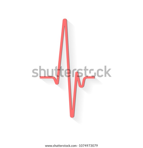 Red Pulse Line Illustration Isolated On Stock Vector (Royalty Free ...