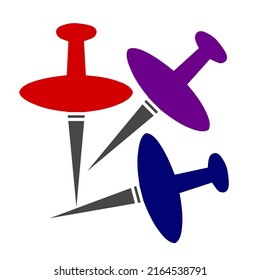Red Purple Blue Push Pin Vector Stock Vector (Royalty Free) 2164538791 ...