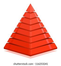 Red Pyramid Diagram 4 Steps Vector Stock Vector (Royalty Free) 131281739