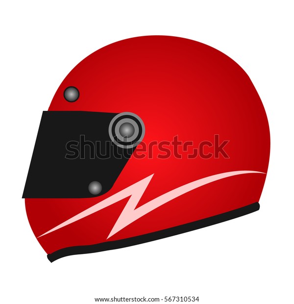Red Racing Helmet Icon Isometric Illustration Stock Vector (Royalty ...