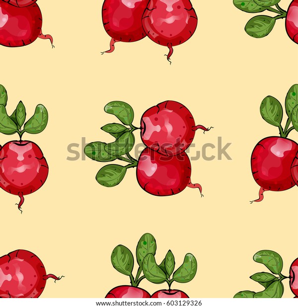 Red Radishes Seamless Texture Stock Vector (Royalty Free) 603129326 ...