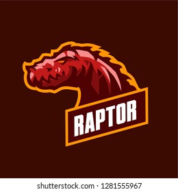 Red Raptor Text Mascot Logo Template: เวกเตอร์สต็อก (ปลอดค่าลิขสิทธิ์ ...