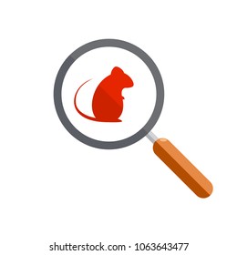 Red Rat Inside Magnifier Glass Stock Vector (Royalty Free) 1063643477 ...