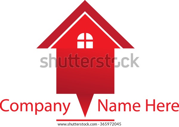 Red Real Estate House Logo Stock Vector (Royalty Free) 365972045 ...