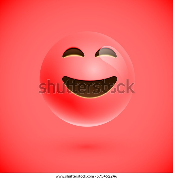 Red Realistic Emoticon Smiley Face Vector Stock Vector (Royalty Free ...