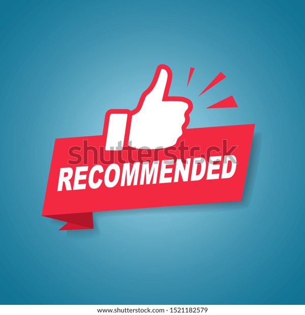 Red Recommended Label Sign Text Icon Stock Vector (Royalty Free) 1521182579