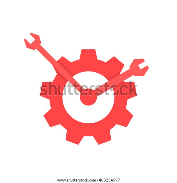 「Red Repair Service Logo Like Clock」のベクター画像素材（ロイヤリティフリー） 403234597 ...