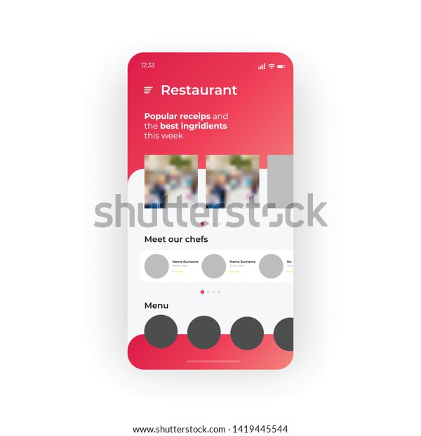 Red Restaurant Menu Ui Ux Gui Stock Vector (Royalty Free) 1419445544 ...