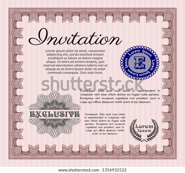 Red Retro Invitation Retro Design Complex Stock Vector (Royalty Free ...
