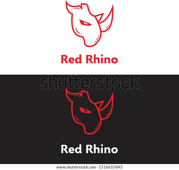 Red Rhino Logo Animal Vector Illustration Stock Vector (Royalty Free ...