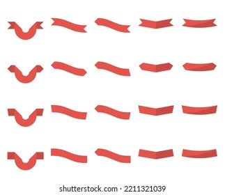 Red Ribbon Banner Design Elements Decoration Stock Vector (Royalty Free ...