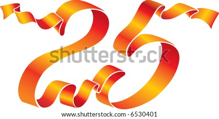Red Ribbon Formed 25 Number Stock Vector (Royalty Free) 6530401 ...