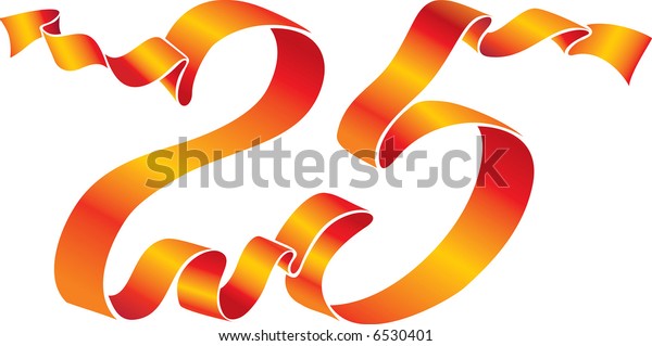 Red Ribbon Formed 25 Number Stock Vector (Royalty Free) 6530401 ...