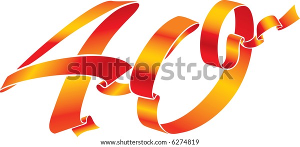 Red Ribbon Formed 40 Number Stock Vector (Royalty Free) 6274819 ...