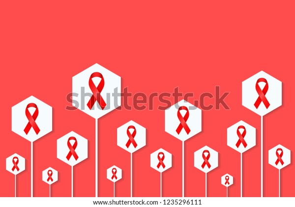 Red Ribbon Movement Support Illustration Aids Stock Vector (Royalty ...