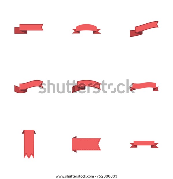 Red Ribbon Vector Collection Set Stock Vector (Royalty Free) 752388883 ...