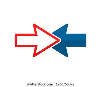 Red Right Blue Left Arrow Sign Stock Vector (Royalty Free) 1266755872 ...