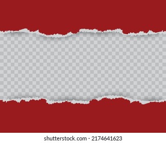 Red Ripped Paper On Transparent Background Stock Vector (Royalty Free ...