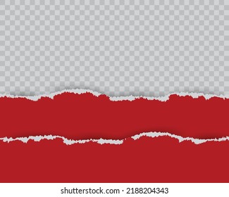Red Ripped Paper On Transparent Background Stock Vector (Royalty Free ...