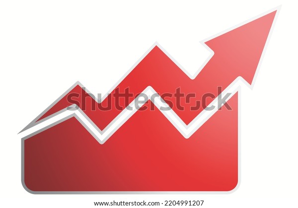 Red Rising Arrow Isolated On White Stock Vector (Royalty Free ...