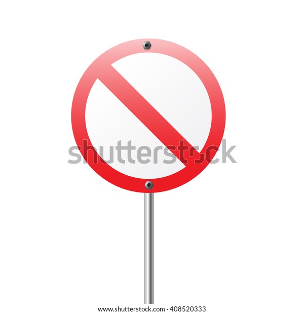 Red Road Sign Isolated On White: vector de stock (libre de regalías ...