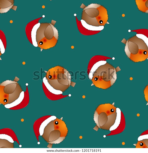 Red Robin Bird Santa Claus On Stock Vector (Royalty Free) 1201718191 ...