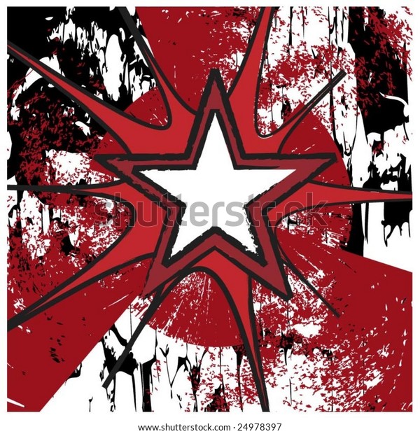 Red Rock N Roll Grunge Star Stock-vektor (royaltyfri) 24978397 ...