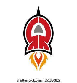 Red Rocket Logo Design Rr Inside Stock Vector (Royalty Free) 551850829 ...