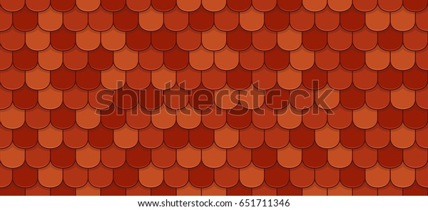 Red Roof Tiles Seamless Pattern Stock Vector (Royalty Free) 651711346 ...