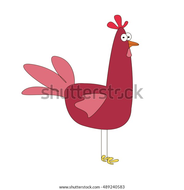 Red Rooster Cartoon Style Funny Illustration Stock Vector (Royalty Free ...