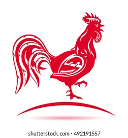 Red Rooster Symbol 2017 By Chinese: เวกเตอร์สต็อก (ปลอดค่าลิขสิทธิ์ ...