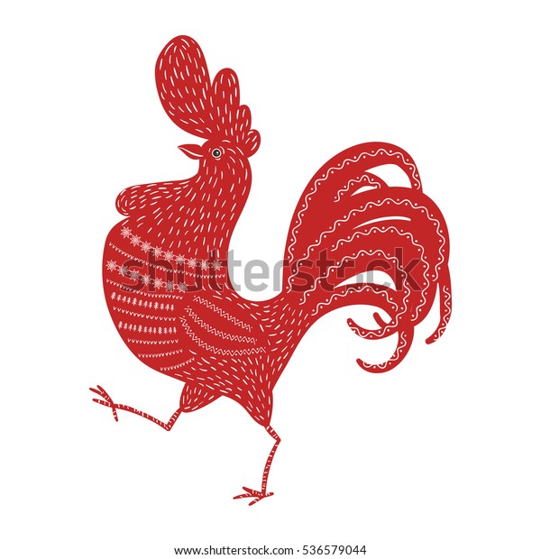 Red Rooster Symbol 2017 New Year Stock Vector (Royalty Free) 536579044 ...