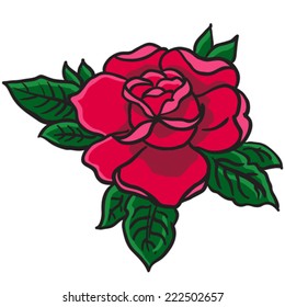 Red Rose Cartoon Stock Vector (Royalty Free) 222502657 | Shutterstock